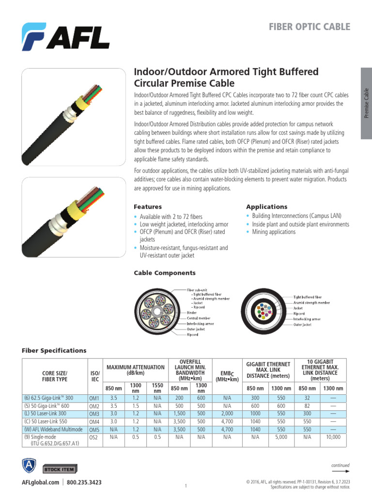 AFL - IO-Armored-Tight-Buffered-CPC | Download Free PDF ...