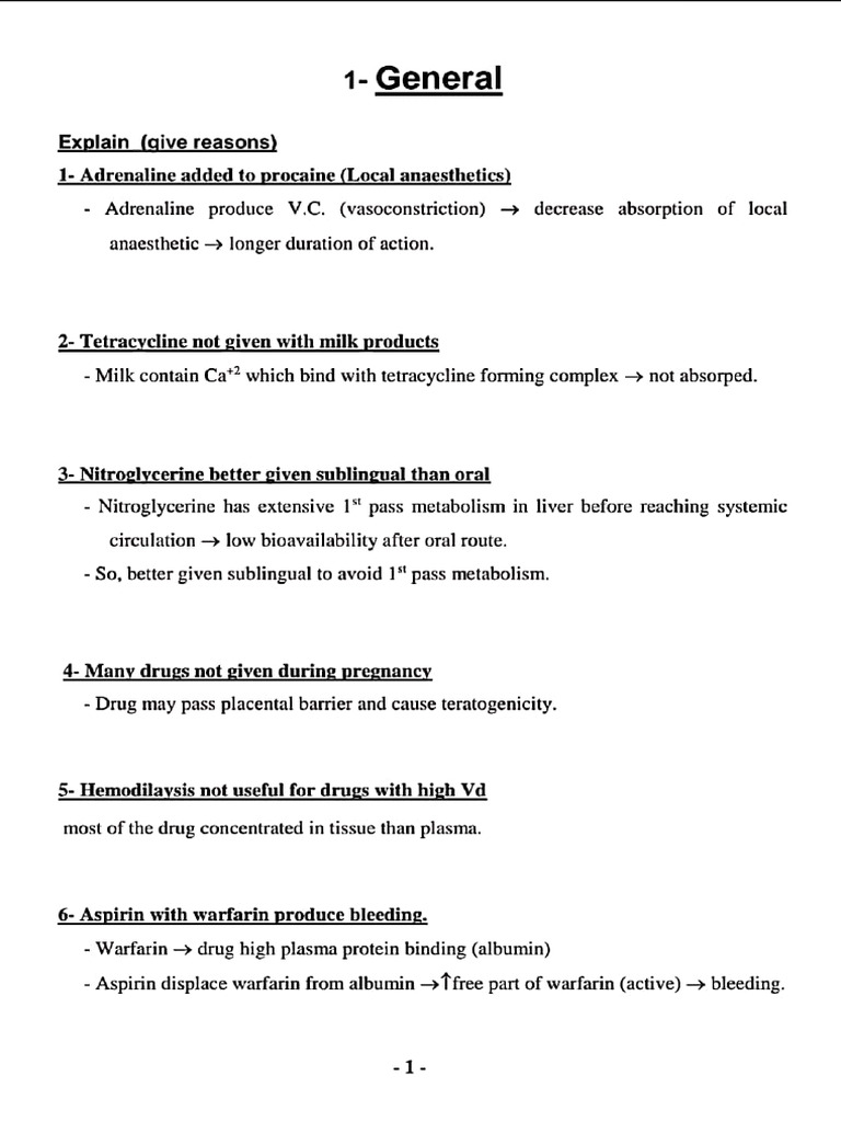 General Pharma (IMP. Questions) | PDF