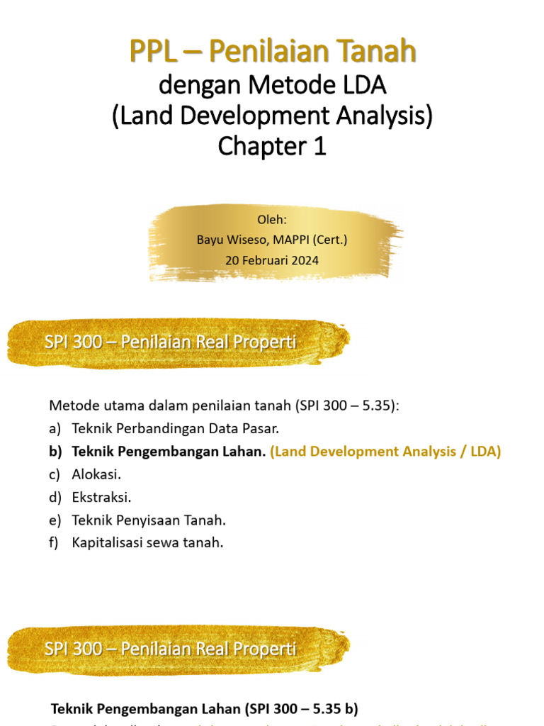 PPL - Penilaian Tanah Dengan Metode LDA | PDF