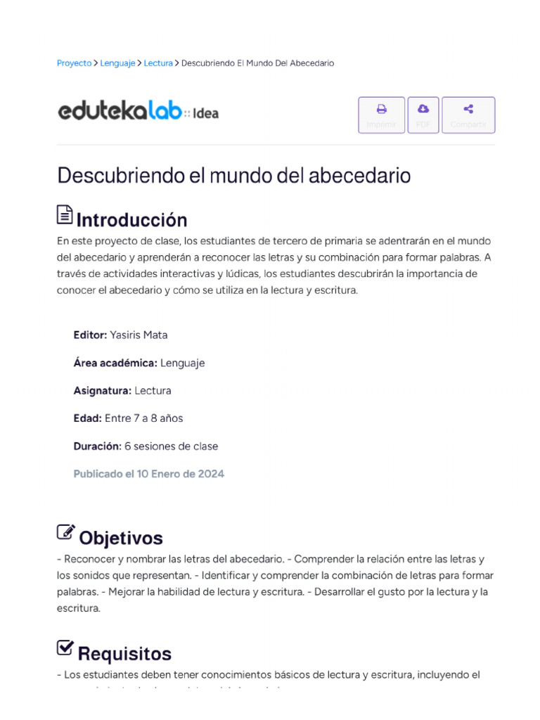 Descubriendo El Mundo Del Abecedario | PDF
