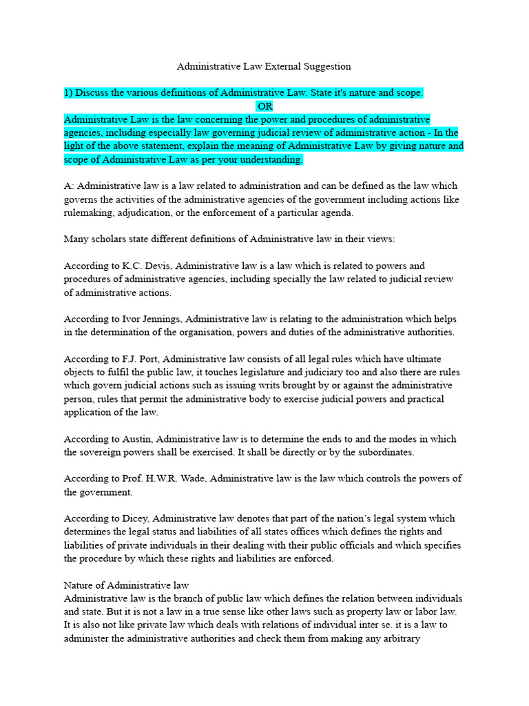 Administrative Law External Suggestion | PDF | Administrative Law ... Administrative Law External Suggestion | PDF | Administrative Law ...