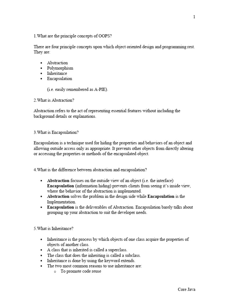 Core Java | Download Free PDF | Method (Computer Programming) | Inheritance (Object Oriented ...