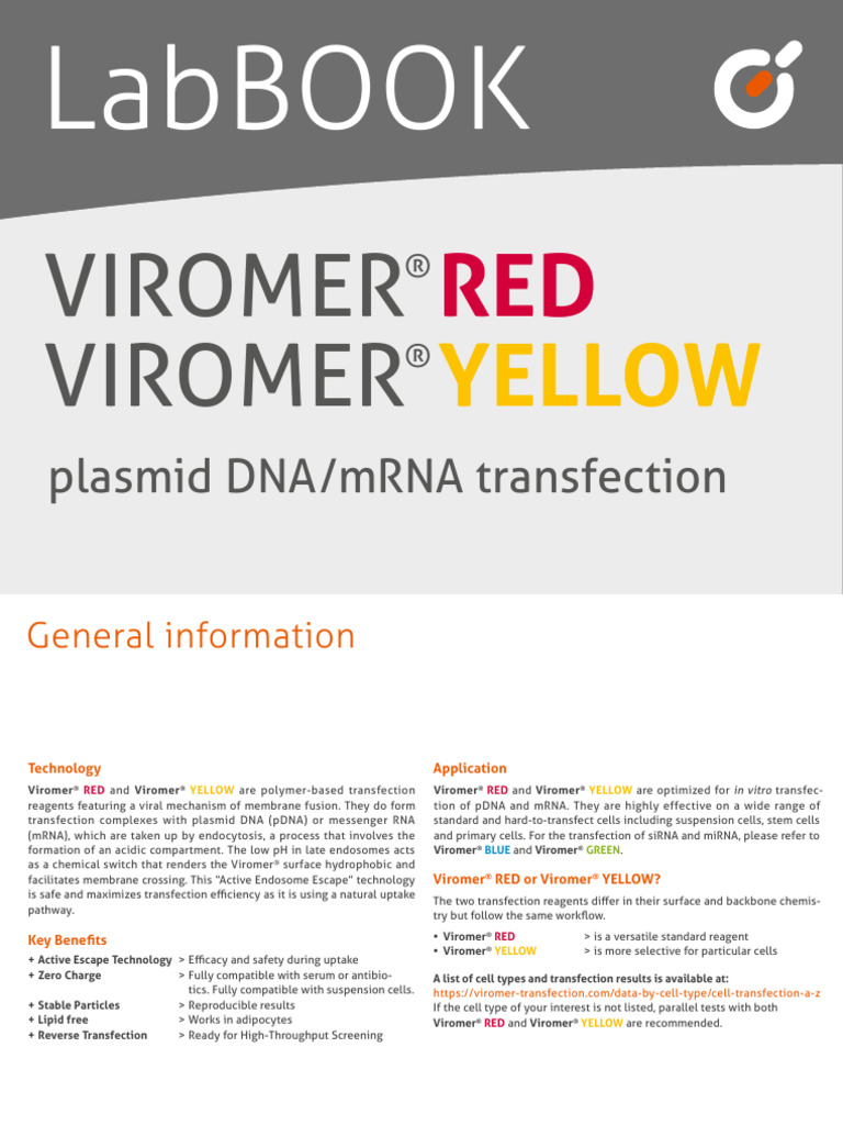 Transfection Protocol Viromer RED 07 15 | PDF | Transfection | Cell ...