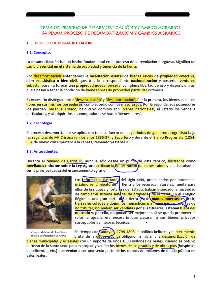 Tema 7. Proceso de Desamortización y Cambios Agrarios (2) | PDF | Agricultura