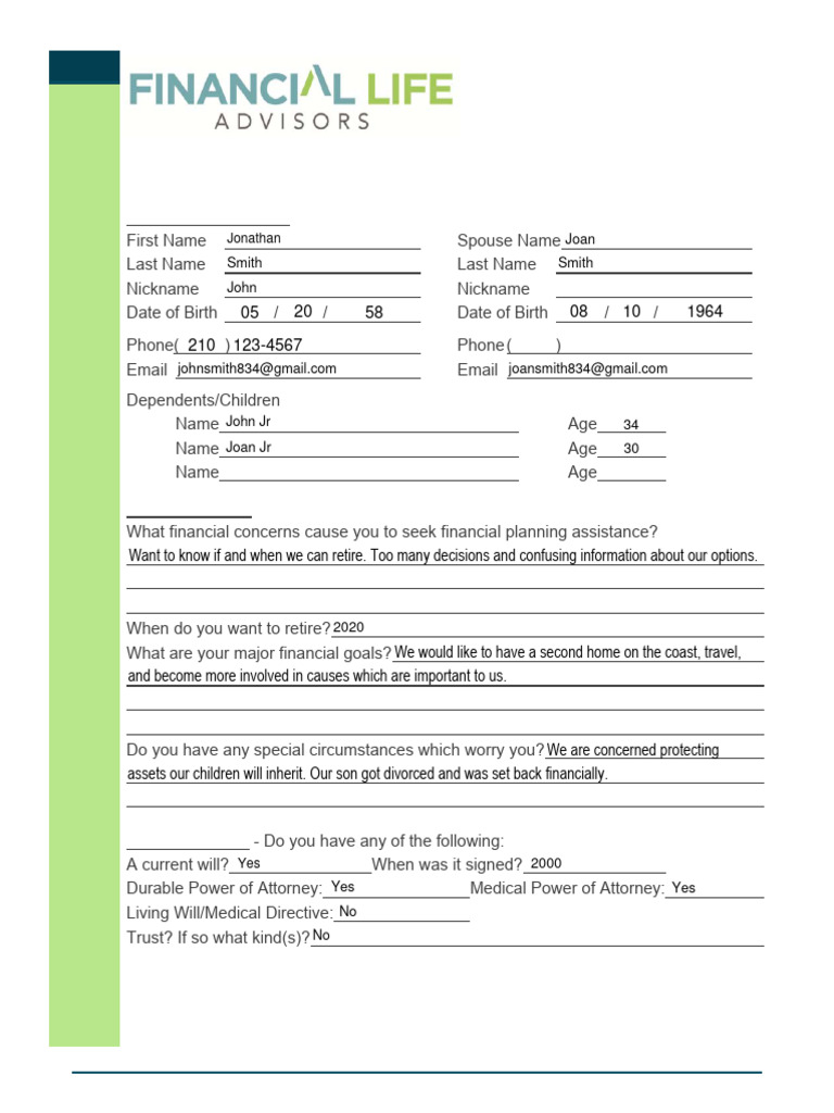 Smith - Pre Consultation Worksheet | PDF | Private Law | Social ...