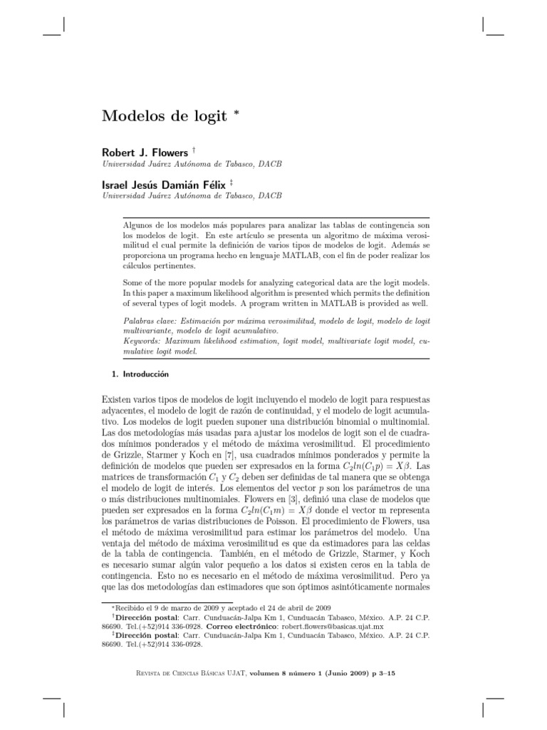 Logit | PDF | Regresión lineal | Análisis de regresión