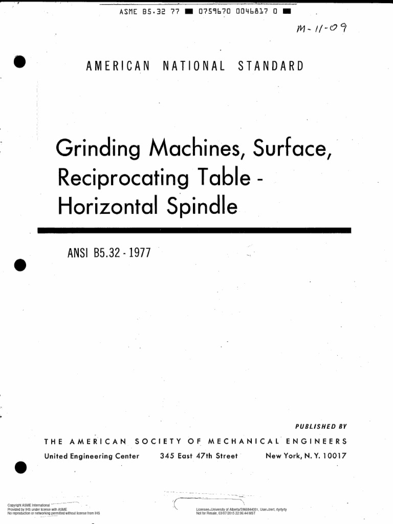 Asme B5.32-1977 | PDF | Grinding (Abrasive Cutting) | Machine Tool