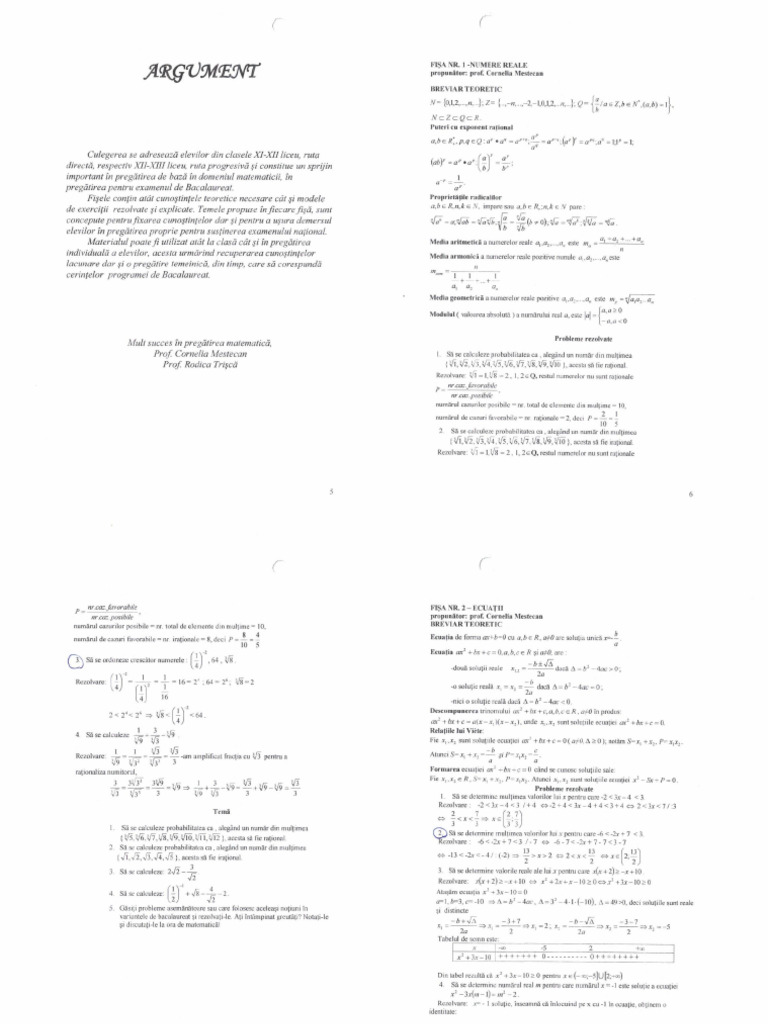 1a - RECAPITULARE Cu PB Rez Si Teorie - IX-FUNCTII | PDF