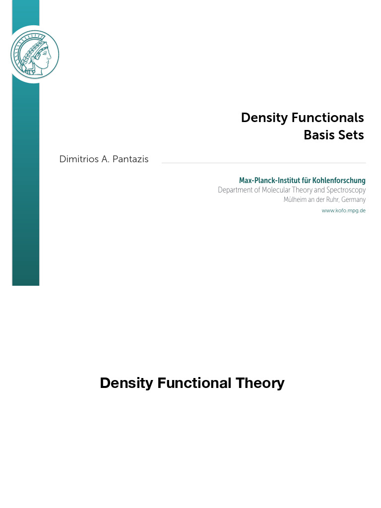 Density Functional Theory Basics | PDF | Wave Function | Density Functional Theory