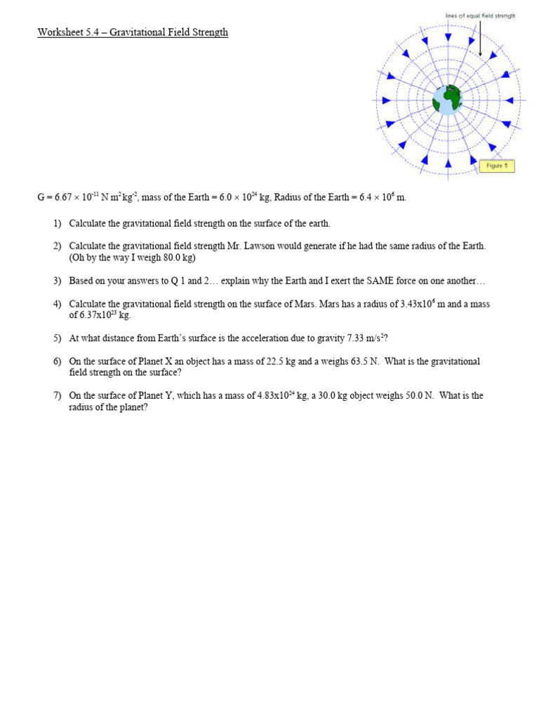 Gravitational Field Strength Calculations | PDF