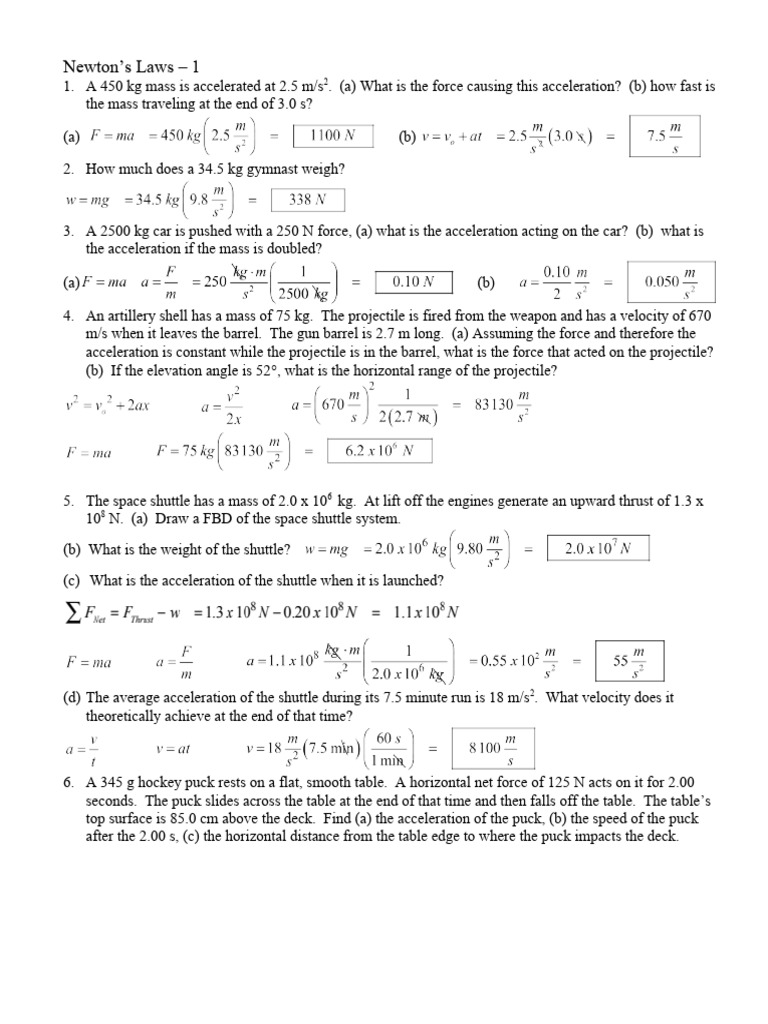 unit_3_-_worksheetpackage_-_1_newtons_laws_ans (1) | PDF