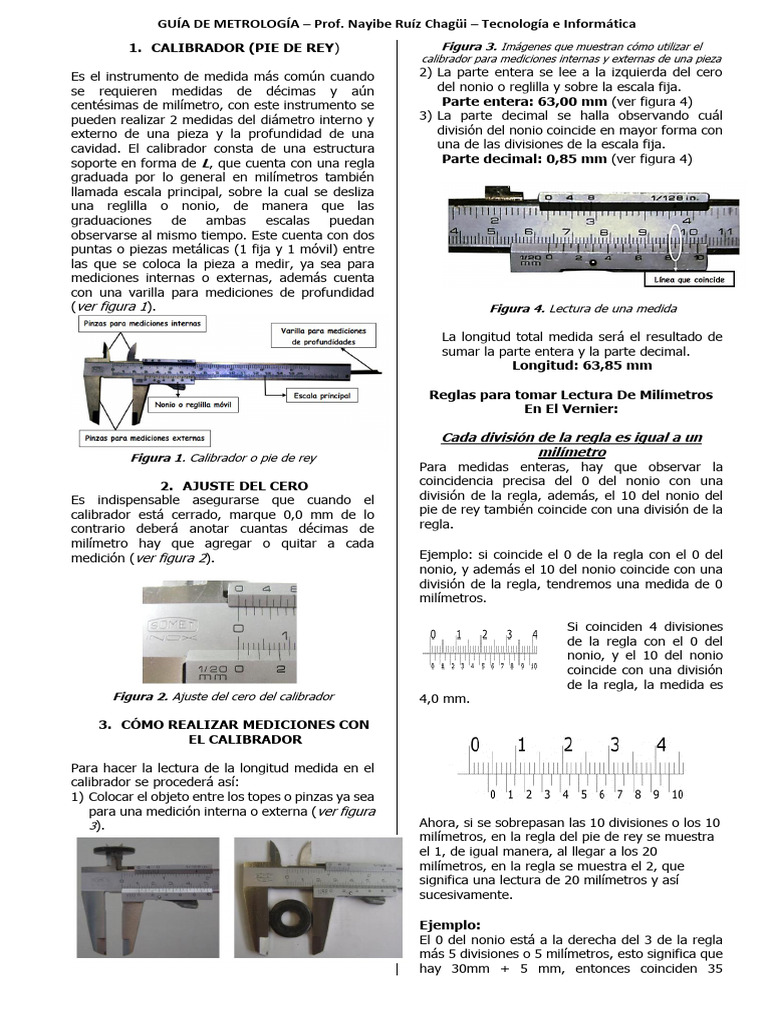 Reglas para Tomar Lectura de Milímetros en El Vernier | PDF | Probabilidades y estadísticas ...