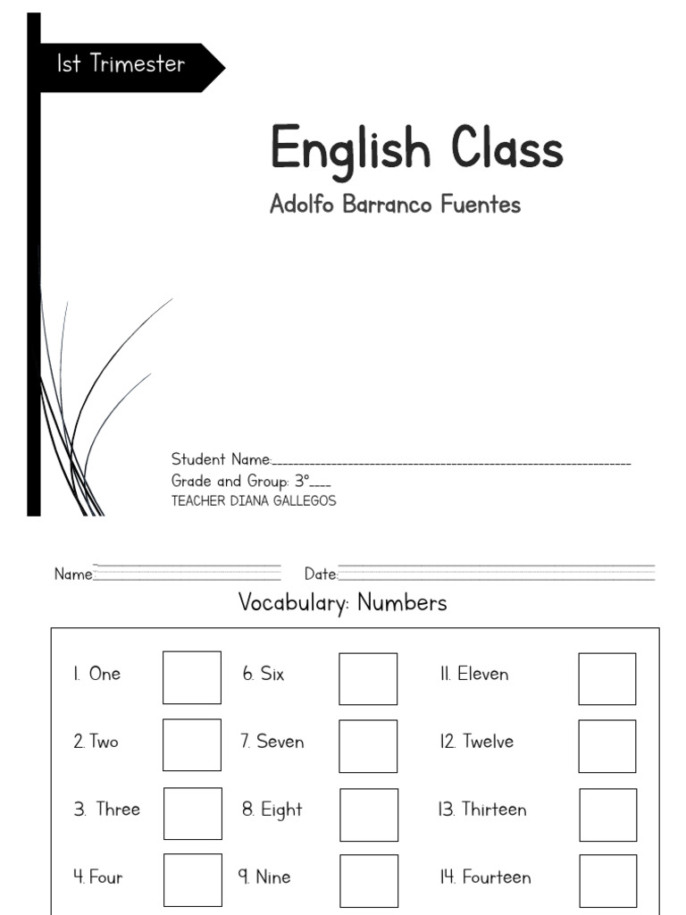 Cuadernillo de Trabajo Inglés 3° Grado 1st Trimester 2 | PDF ...