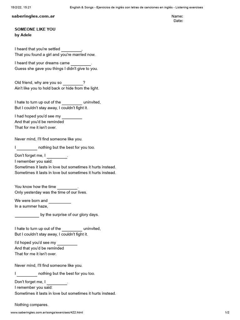 Adele Someone Like You | PDF