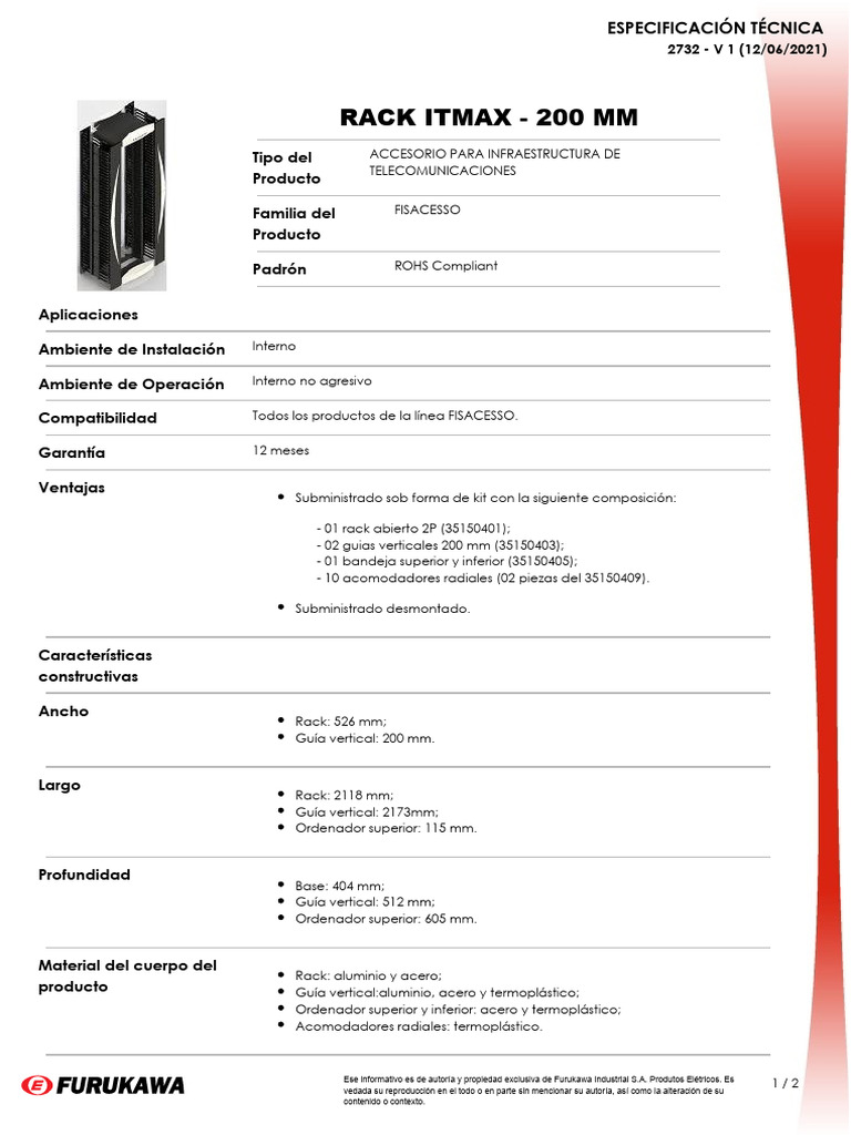 Rack ITMAX 200 | PDF | Bienes manufacturados | Equipo
