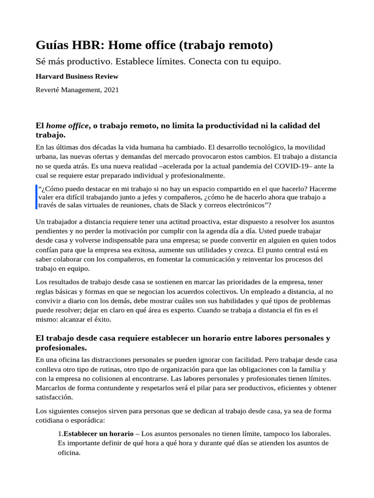 Guías+HBR+Home+Office+ +Harvard+Business+Review | PDF | Business ...