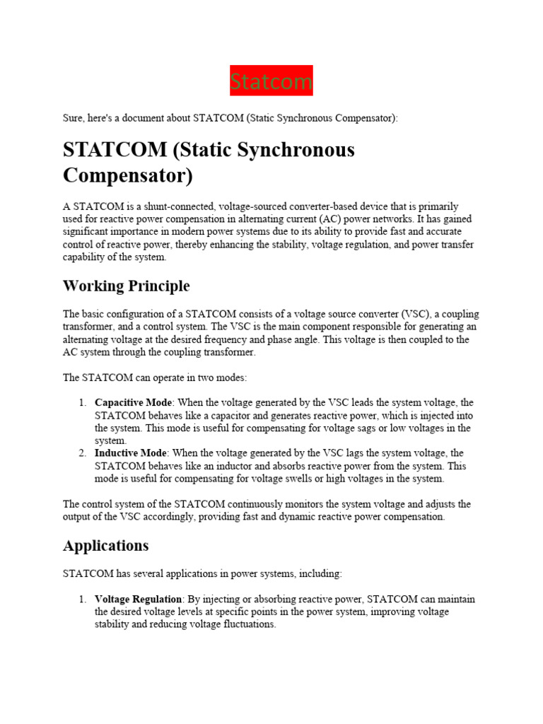 Un STATCOM | PDF | Ac Power | Electricity