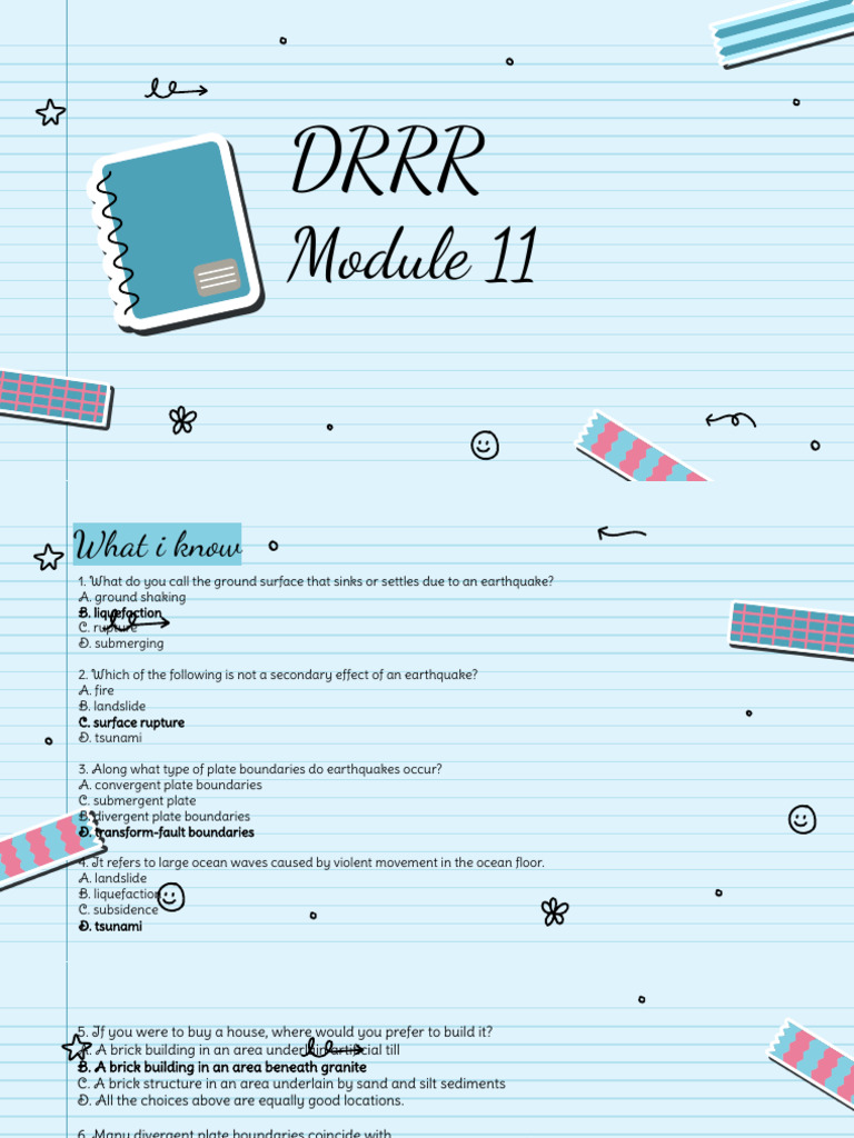 DRRR Module 11 | PDF | Earthquakes | Plate Tectonics