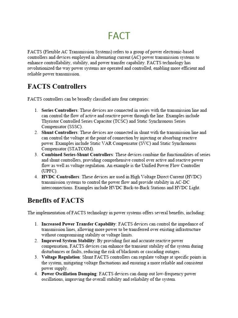 Understanding FACTS in Power Systems | PDF | Electric Power ...
