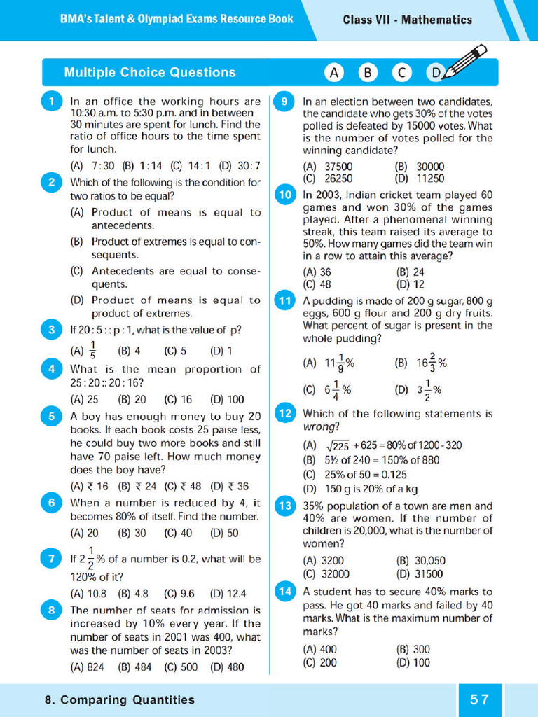 CL 7 - 8. Comparing Quantities | PDF | Ratio