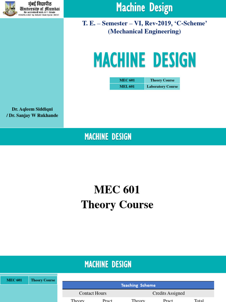 001 Introduction to Syllabus | PDF | Machines | Belt (Mechanical)