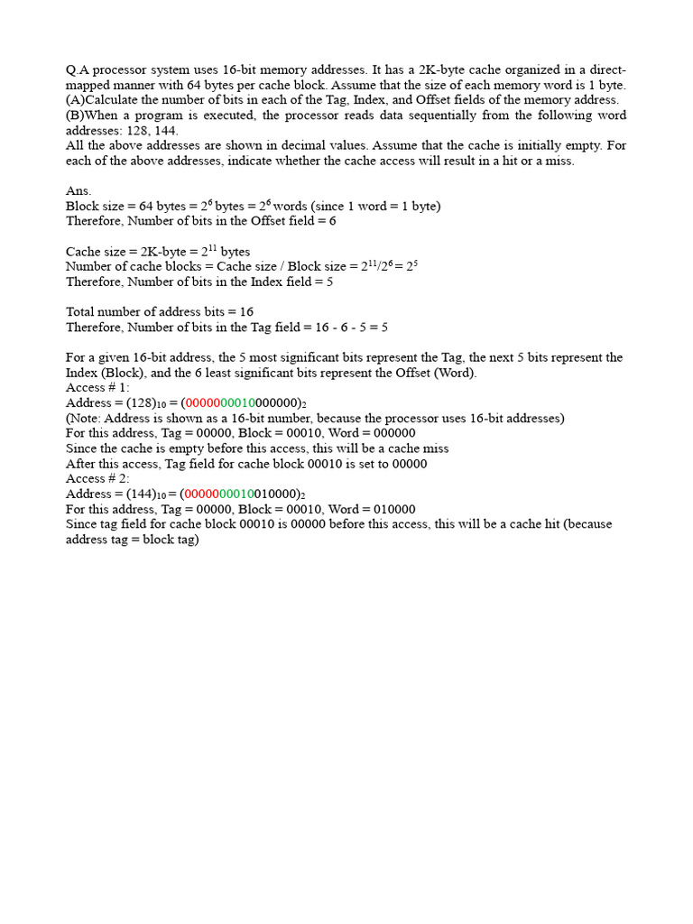 Cache Problem Solution | PDF | Cpu Cache | Integrated Circuit