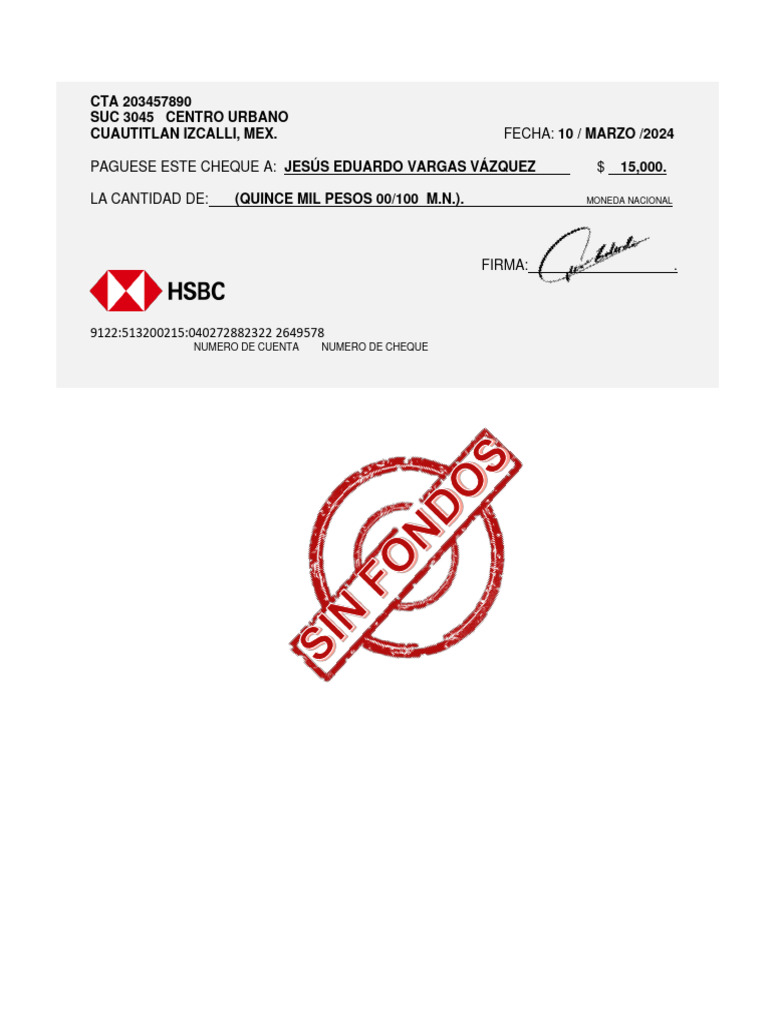 Cheque | PDF | Hogar, jardinería y bricolaje | Ciencia y matemáticas