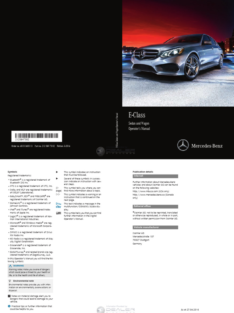2016-eclass | PDF | Vehicles | Vehicle Technology