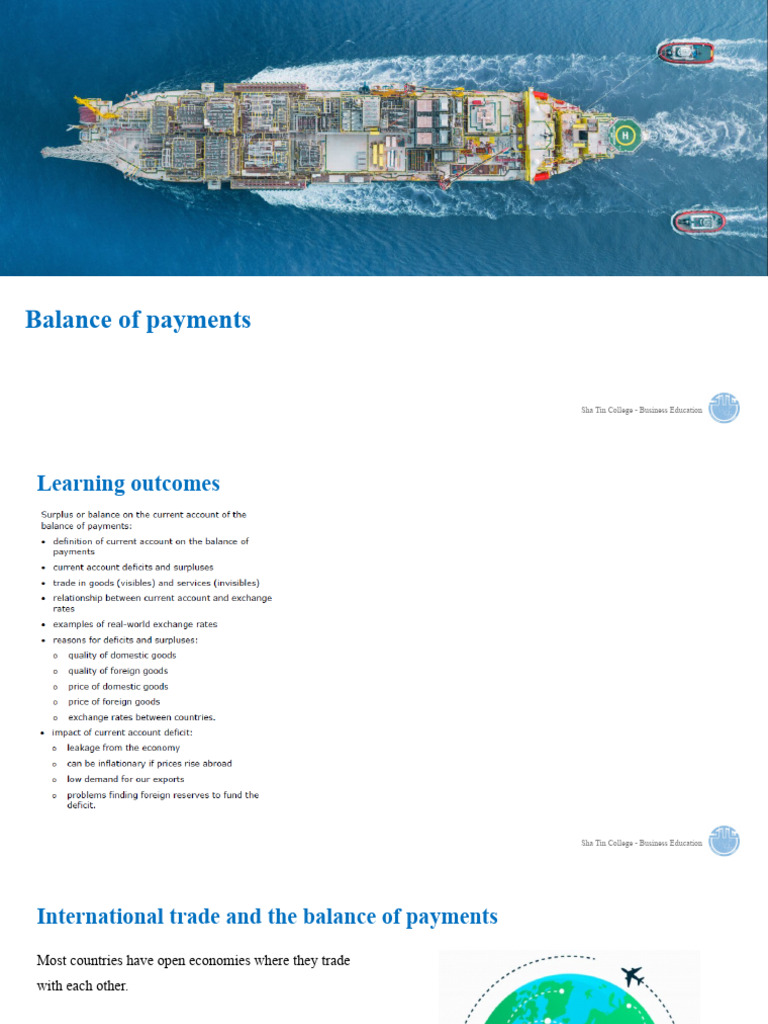 2.1.1. Macroeconomic Objectives - Balance of Payments | PDF | Balance ...