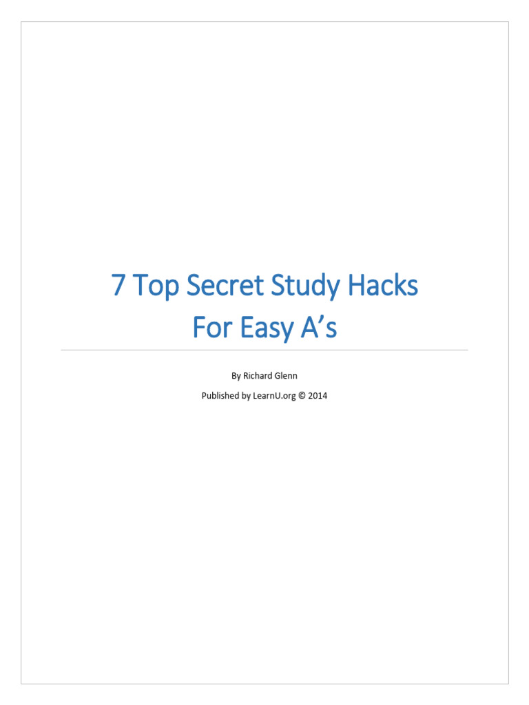 7 Study Hacks For Easy As | PDF | Wikipedia | Speed Reading