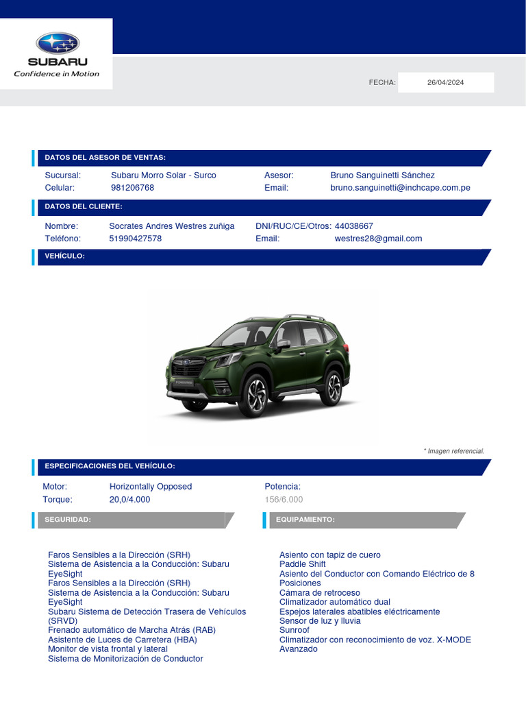 Quote PDF View Subaru PE | PDF | Carros deportivos | Coche