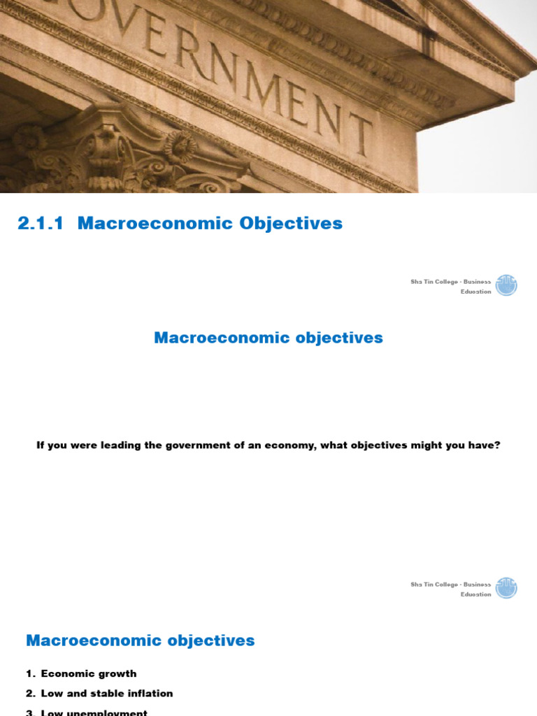 2.1.1 Macroeconomic Objectives - Economic Growth | PDF | Business Cycle | Recession