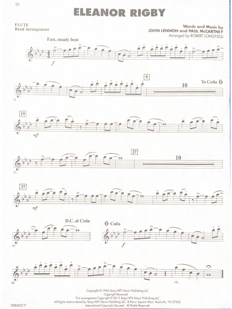 Elanor Rigby | PDF | The Beatles | Music Industry