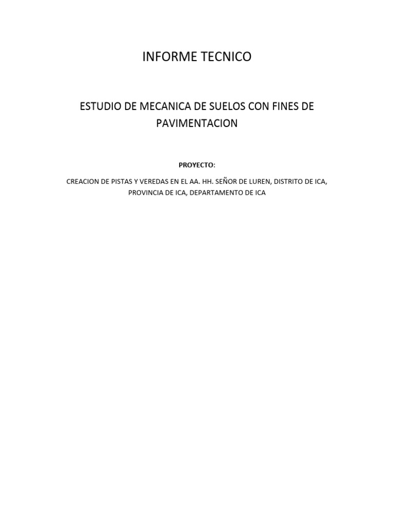 Estudio de Mecanica de Suelos Con Fines de Pavimentacion | Descargar gratis PDF | Temblores | Perú