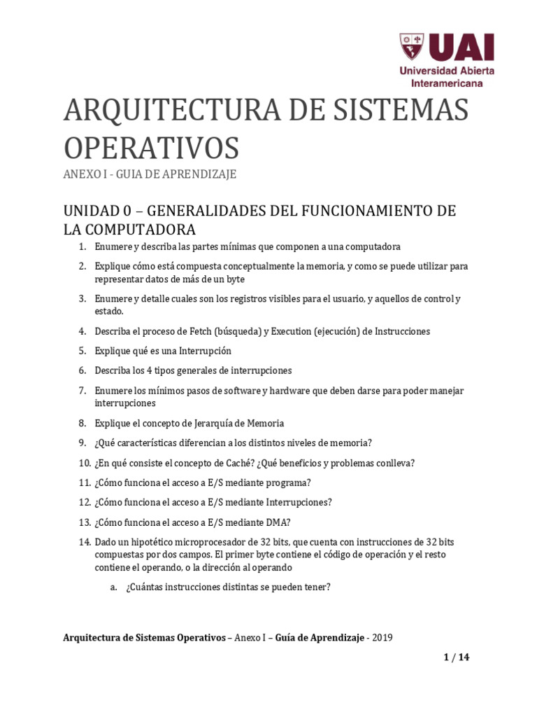 T10916 Arquitectura de Sistemas Operativos - Arquitectura de Sistemas Operativos Guía de ...