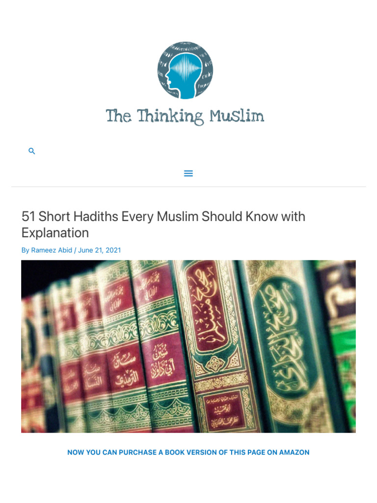 Essential Hadiths for Muslims | PDF | Hadith | God In Islam