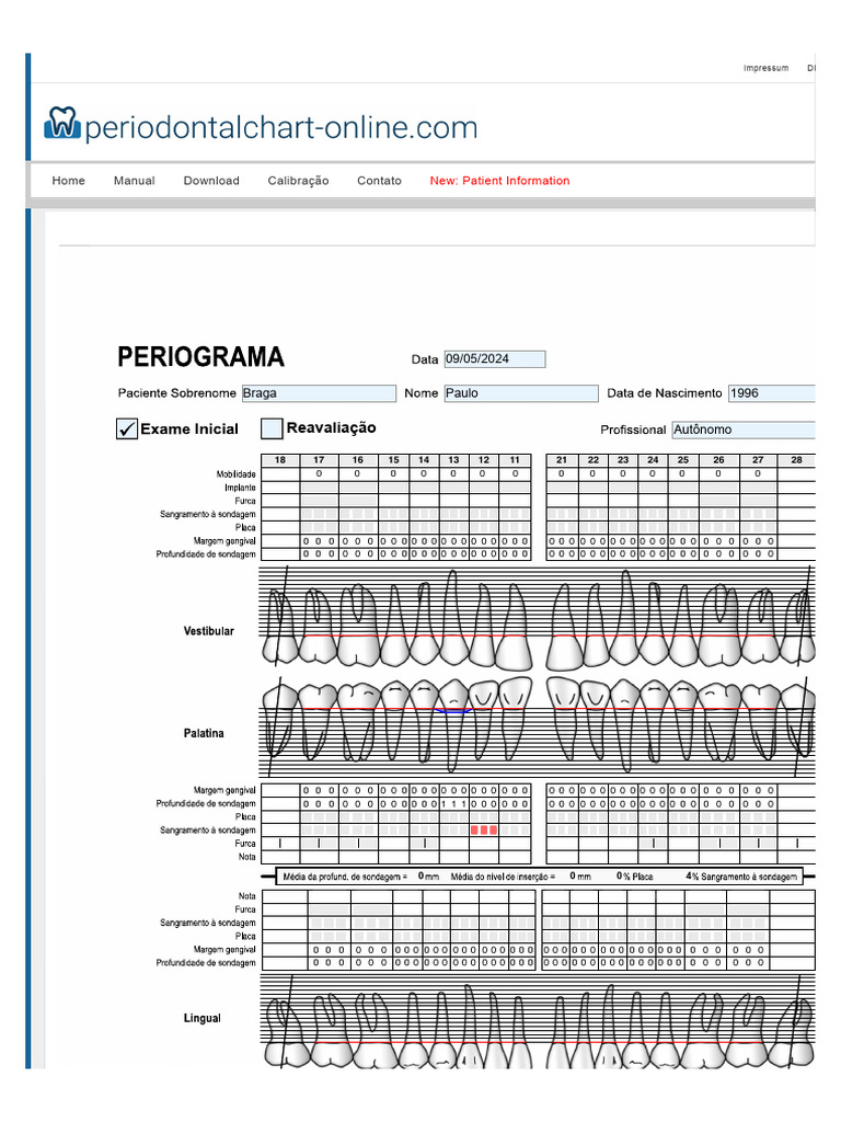 Periodontal Chart online - www.perio-tools.com 2 | PDF | Teclado de ...