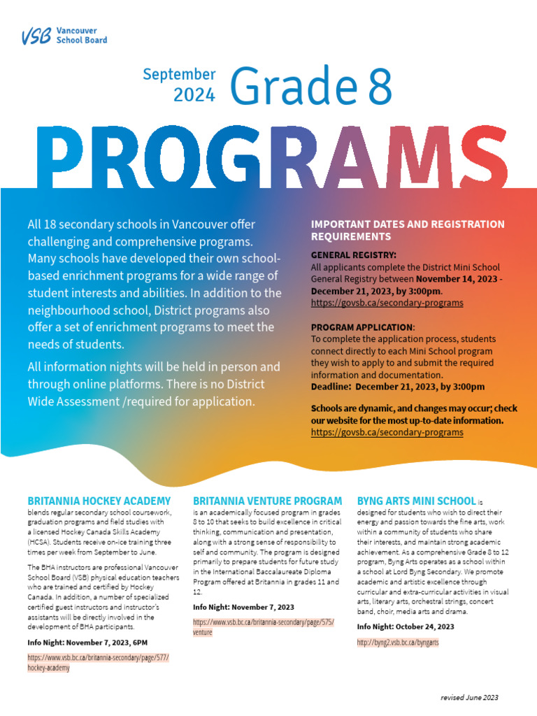 VSB Mini School Programs Overview | PDF | Learning | Critical Thinking
