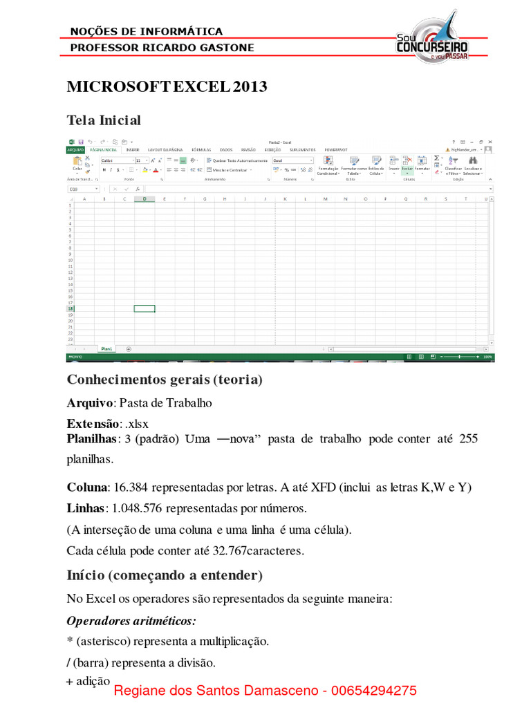 Apostila Do Excel | PDF | Microsoft Excel | Argumento