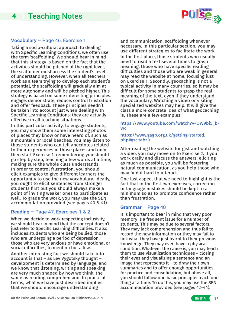 OTP2 L2 SEN Booklet U4 | Download Free PDF | Learning | Reading Comprehension