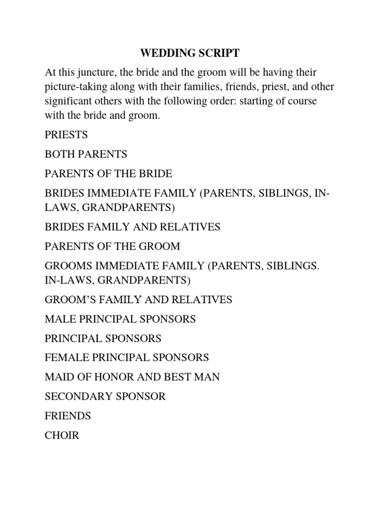 Wedding Script | PDF | Wedding | Fashion Related Occasions