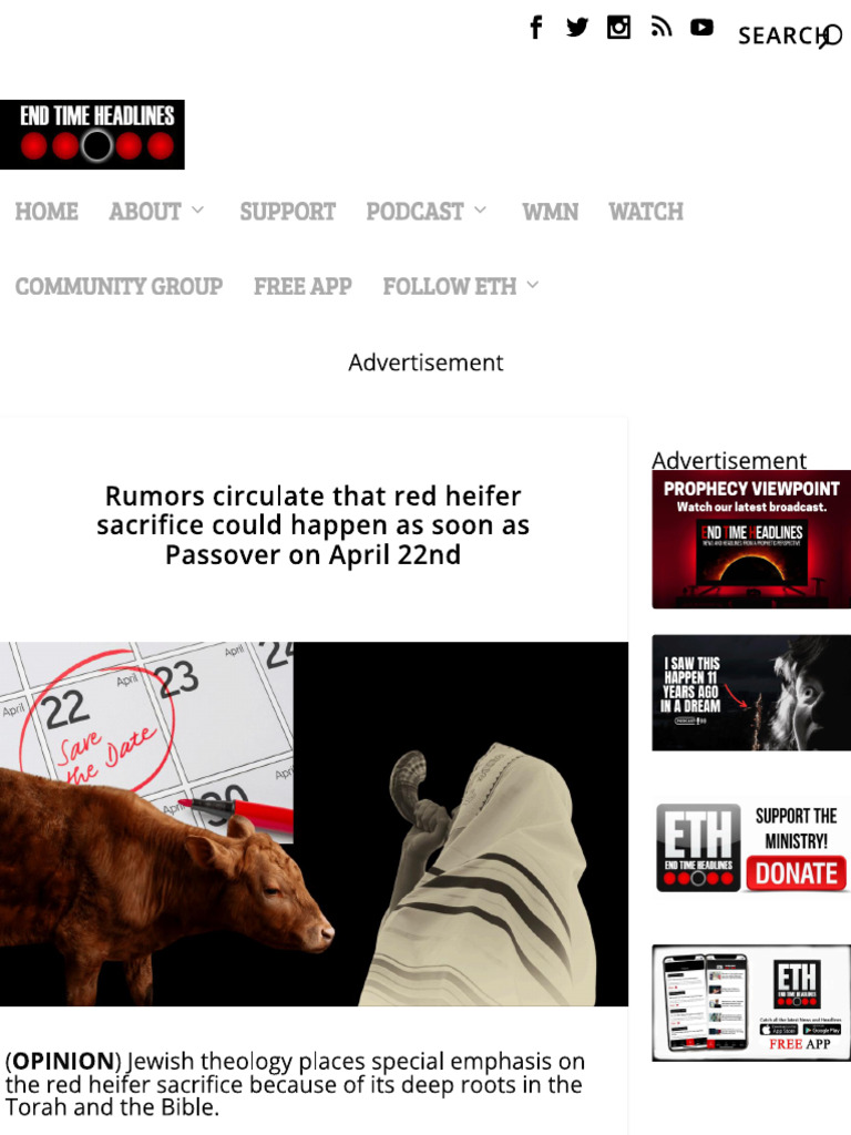 Red Heifer Temple Mount Rumours | PDF