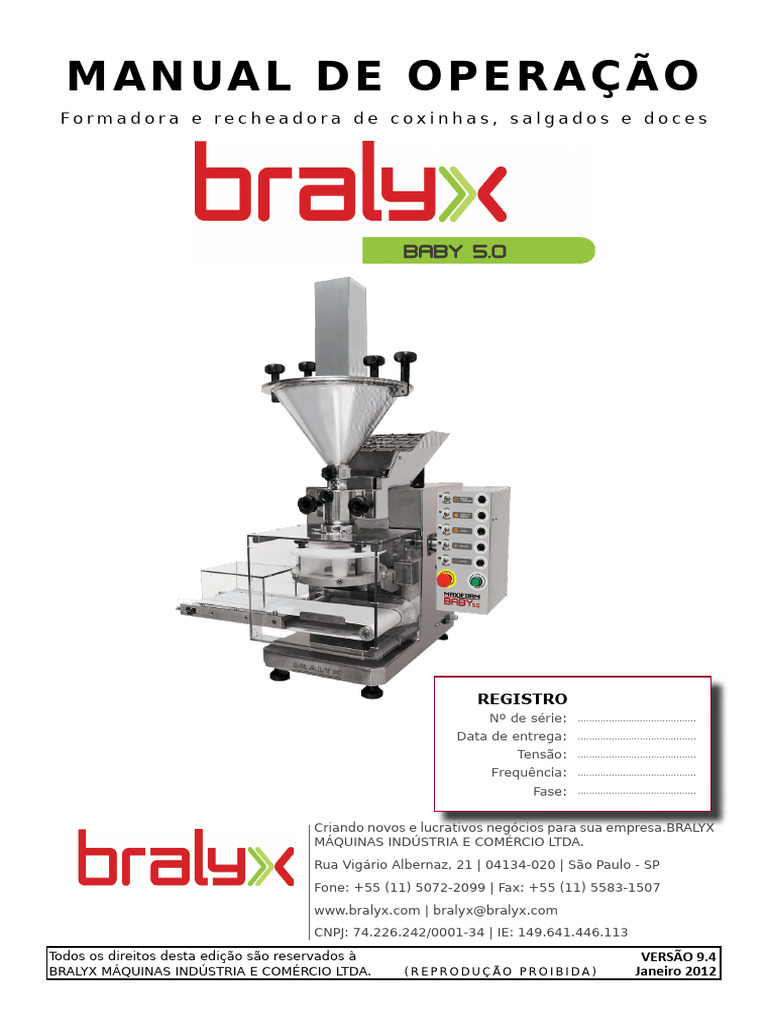 Bralyx Baby 5.0 PDF | PDF | Máquinas | Massa