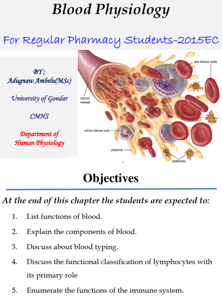 Blood Physiology For Pharmacy Students 2023 | PDF | Coagulation | Blood ...