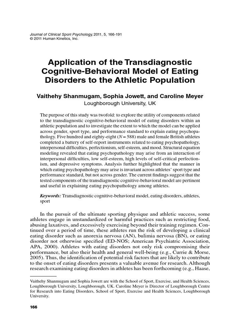 Application of The Transdiagnostic Cognitive-Behavioral Model of Eating ...