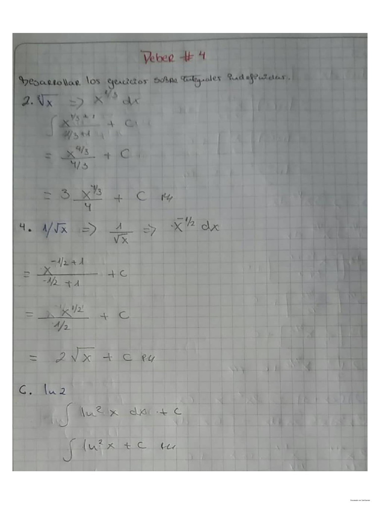 U1 S3 Tarea 4 Integral Indefinida Conceptos Básicos | PDF