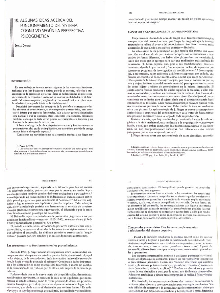 DIMENT - Algunas Ideas Acerca Del Funcionamiento Del Sistema Cognitivo ...