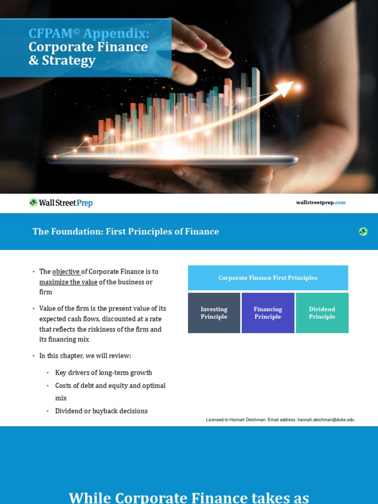 WSP CFPAM - Corporate Finance & Strategy | PDF | Capital Asset Pricing ...