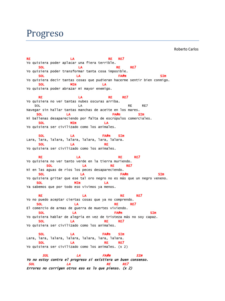 Progreso - Roberto Carlos | PDF | Dom