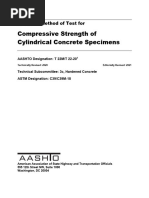 AASHTO T 22-03 - Compressive Strength of Cylindrical Concrete Specimens | PDF | Sphere | Concrete